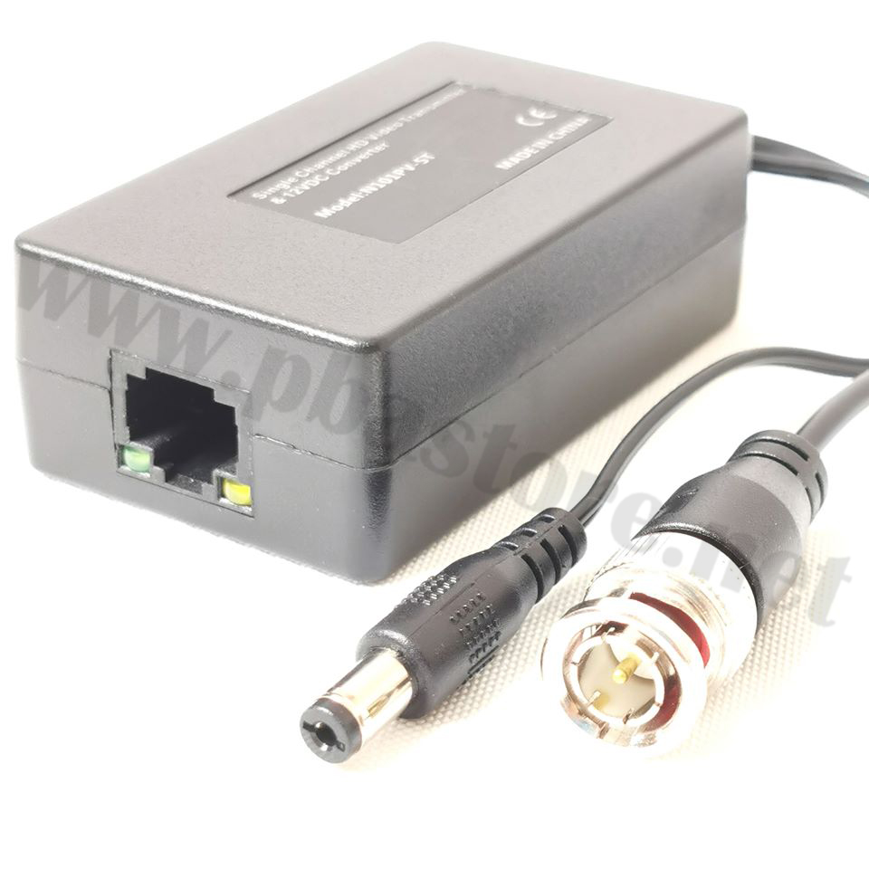 บาลัน Passive Power & Video balun connector 1CH รับไฟแรงดันสูงและจ่ายไฟ ...