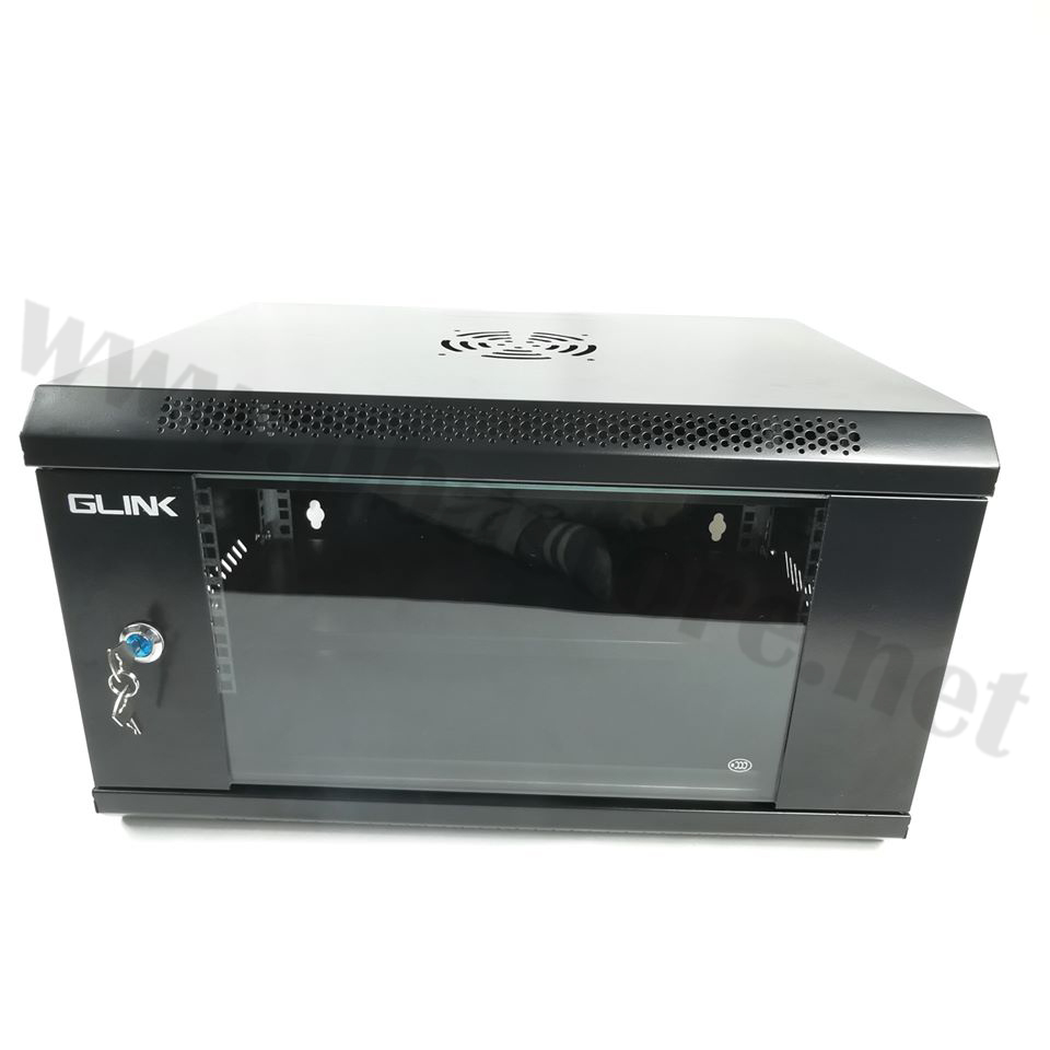 ตู้RACK GLINK NC6U ลึก40 CM เหล็กหนา 1.0mm สีดำ สามารถยึดตู้ติดกับผนัง ...