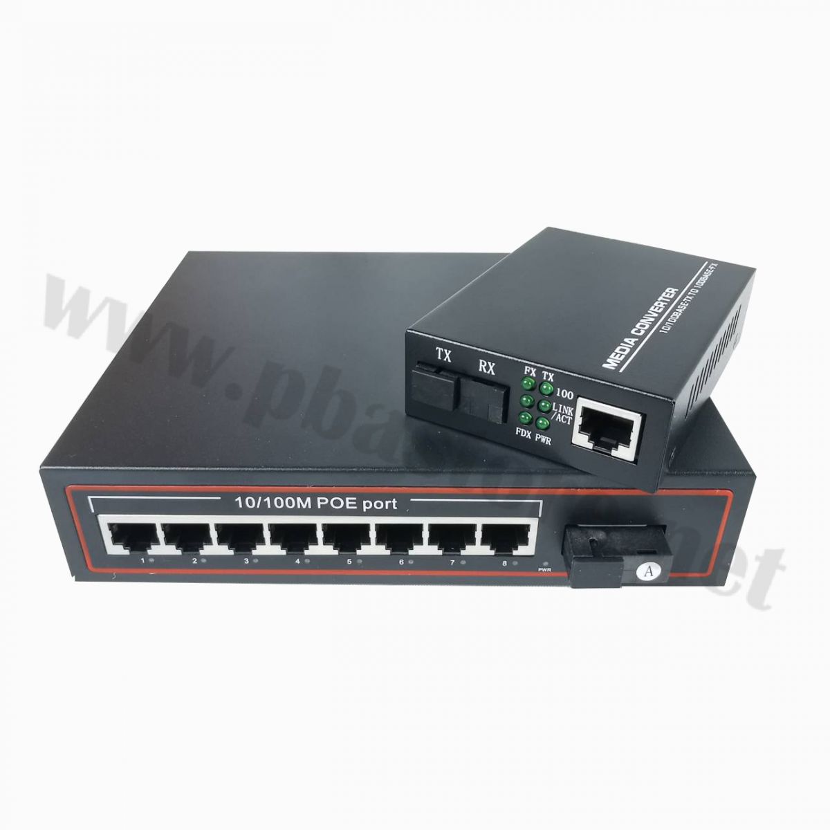 Media Converter POE 8 Port 10/100M (A/B) ใช้สำหรับกล้องวงจรปิด Ip ...