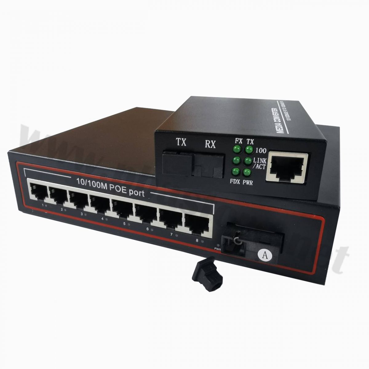 Media Converter POE 8 Port 10/100M (A/B) ใช้สำหรับกล้องวงจรปิด Ip ...