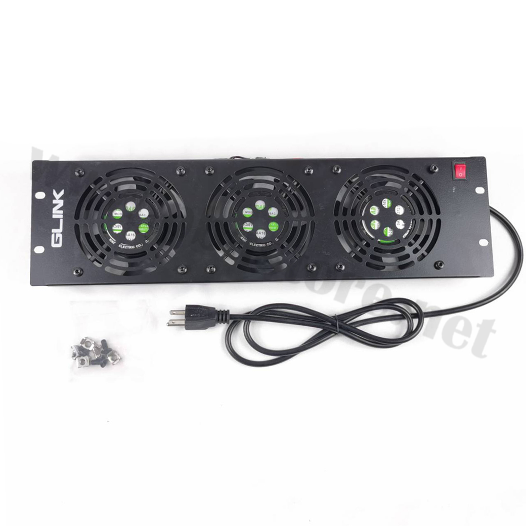 พัดลมระบายความร้อนสำหรับติดตั้งเข้ากับตู้แร็ค 3 Way Cooling Fan Glink ...