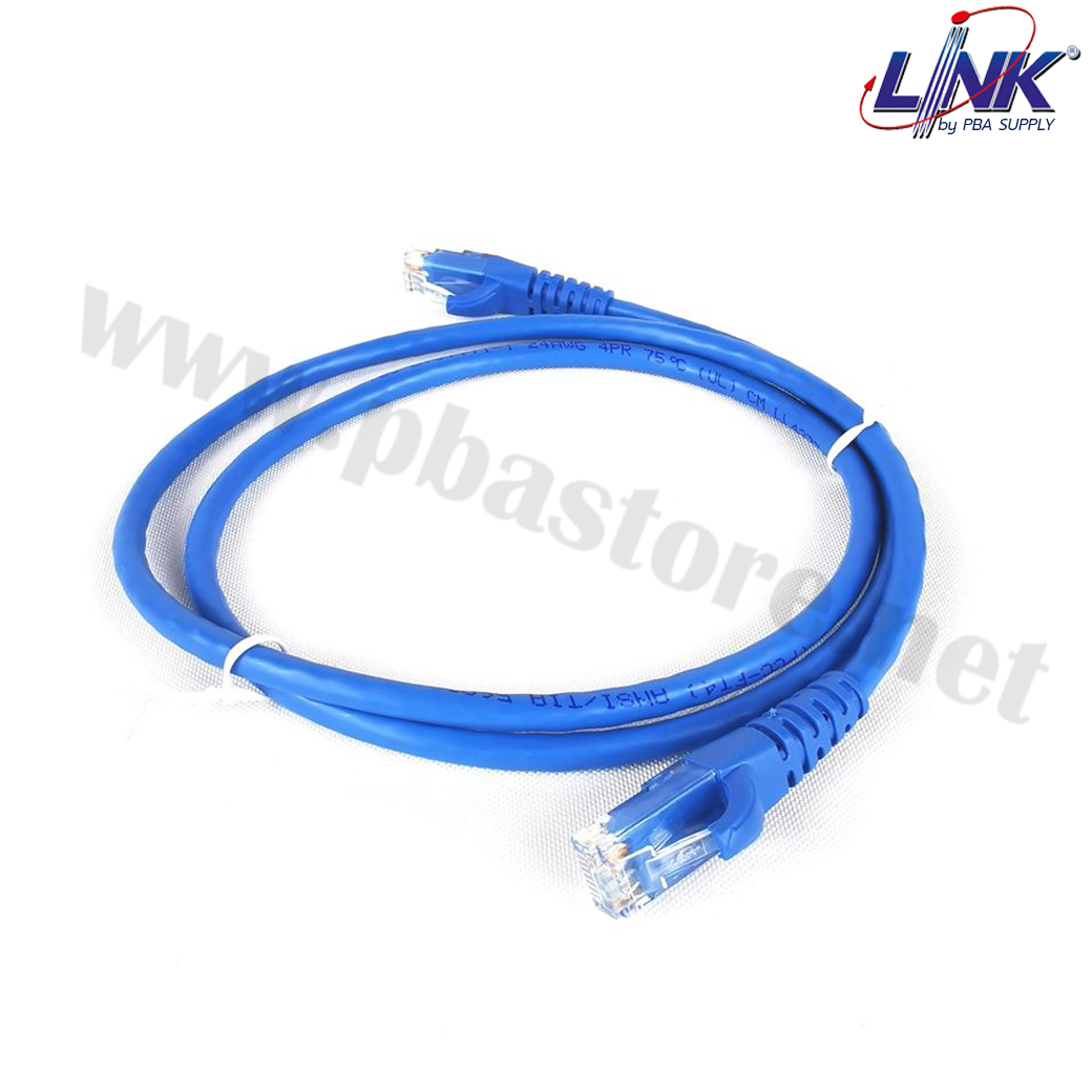 สายแลนแบบสำเร็จรูป Patch Cord CAT6 1M /Cable BLUE ยี่ห้อLINK รุ่นUS ...