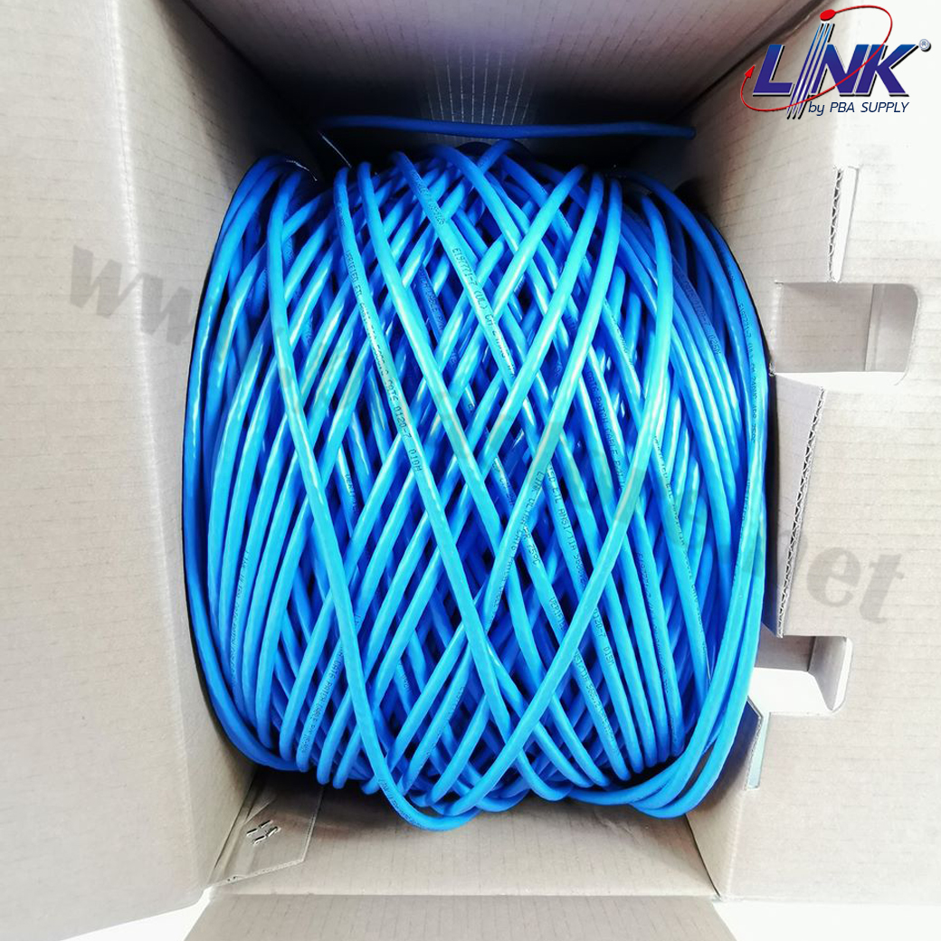 สายLAN CAT6 UTP Ultra Cable Indoor สีฟ้า (305m/Box) ยี่ห้อLINK รุ่นUS ...