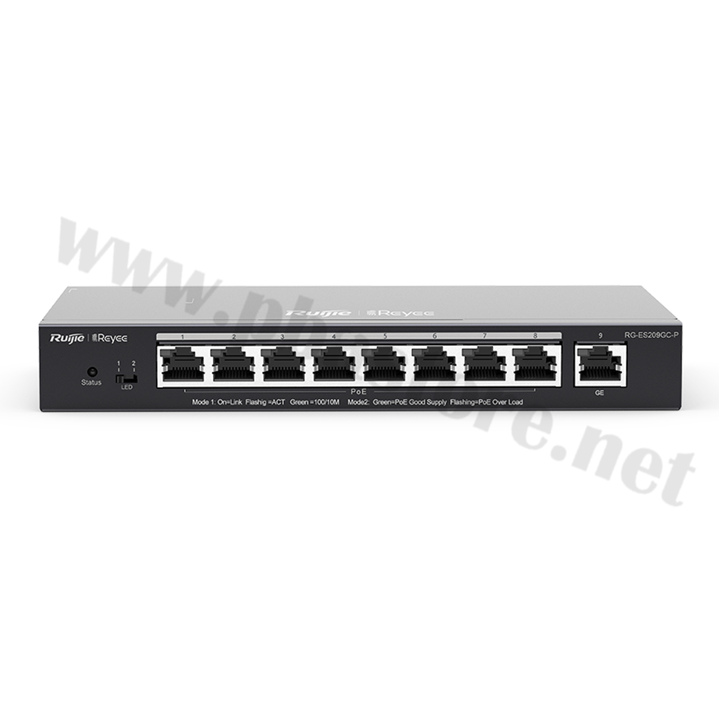 สวิตซ์แลนคอนฟิก Gigabit Smart POE Switch 9-Port Ruijie Reyee รุ่น RG ...