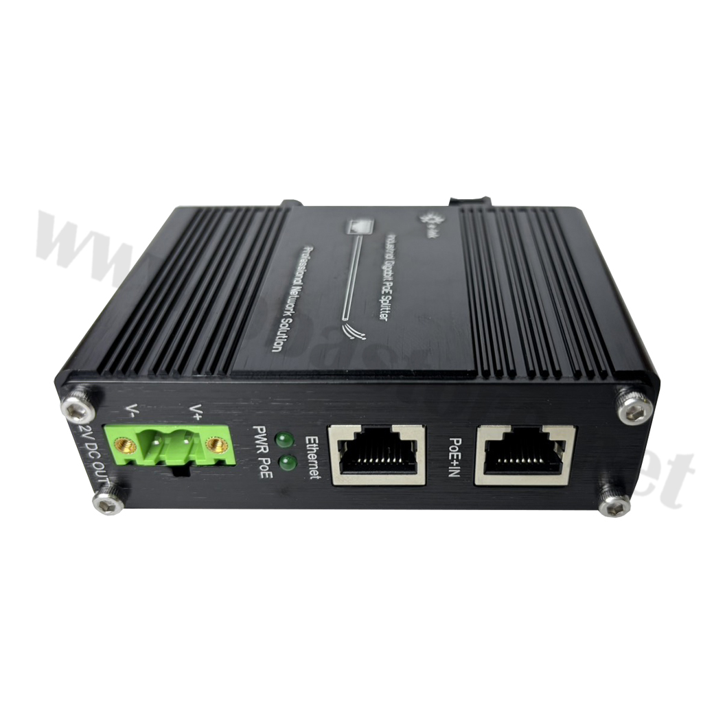 Gigabit Industrial POE+ Splitter Output Voltage 12V DC/20W Standalone ...