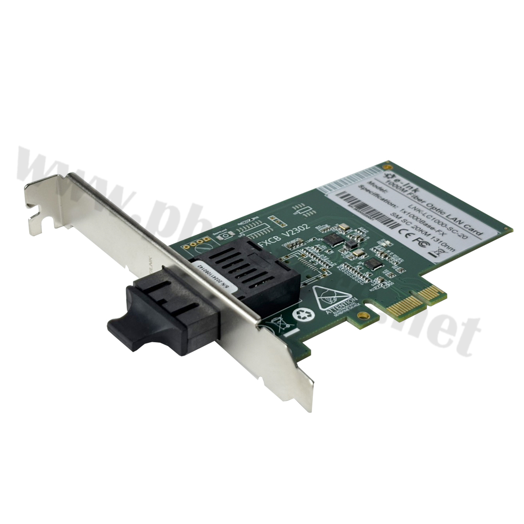 การ์ดแลน Gigabit PCI-E LAN Card 1000M Fiber Optic With SC Duplex SM ...